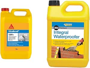 Sika SikaBond SBR+ Waterproof General Purpose Bonding Agent and Mortar Admixture, 5L & 202 ...