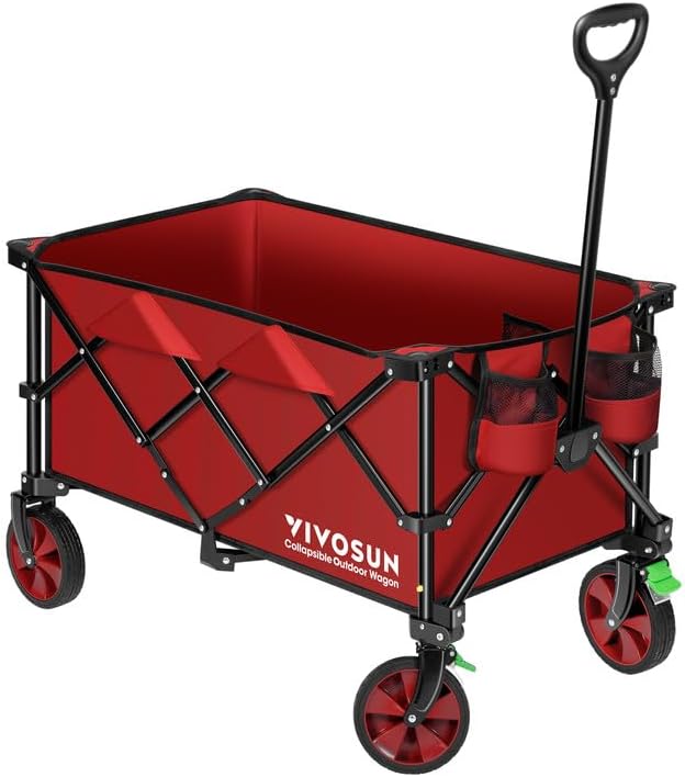 Amazon.com: Uline foldable Utility Wagon Red with wheels and handle ...