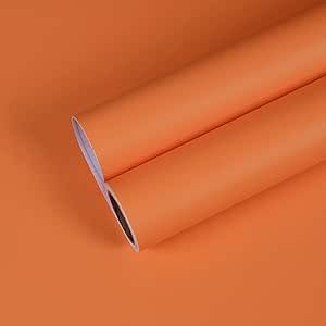 Amazon | CHIHUT つや消し 壁紙 無地 柄なし リメイクシート ウォールステッカー オレンジ カッティングシート 45cmx6m インテリア リフォーム シールタイプ 接着剤不要 ...