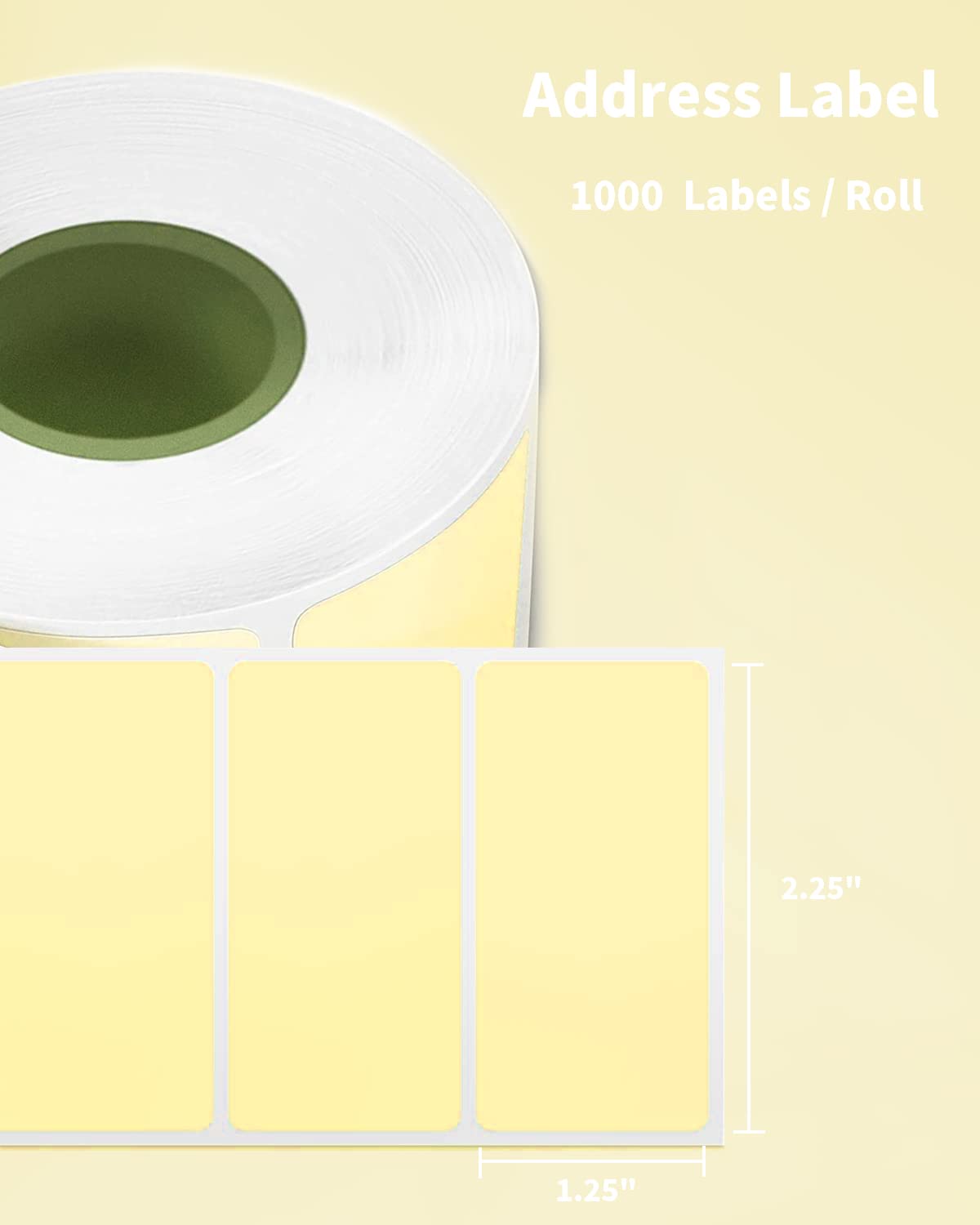 Snapklik.com : 225”x125” Yellow Direct Thermal Labels, Self-Adhesive ...