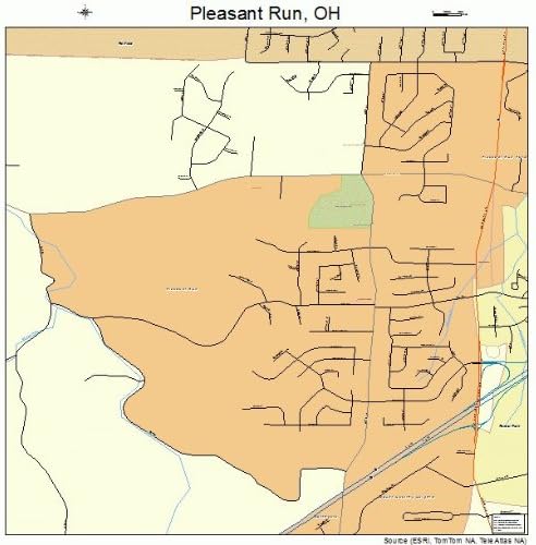 Amazon.com: Large Street & Road Map of Pleasant Run, Ohio OH - Printed ...