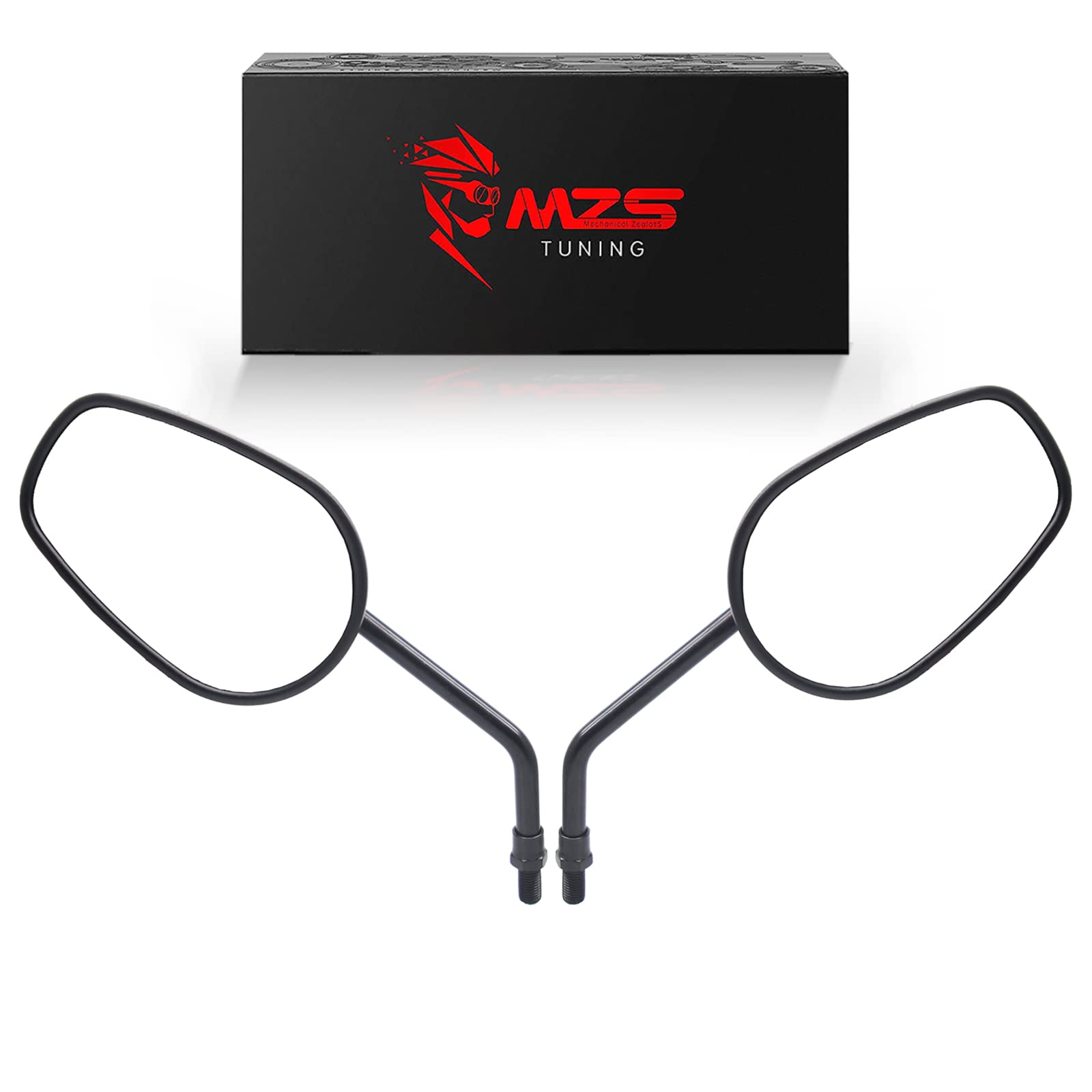 Amazon.com: MZS Cruiser Motorcycle Mirrors Black, Touring Rear View ...