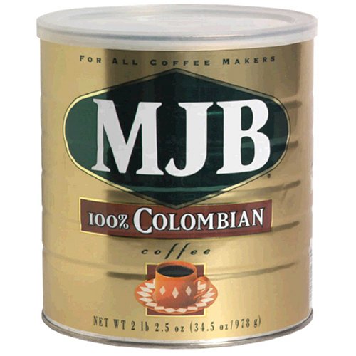 Amazon.com: MJB Coffee, 100% Colombian, 34.5-Ounce Can : Grocery ...