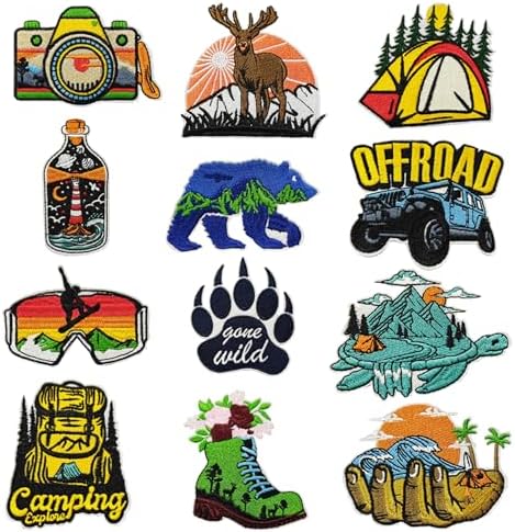 Amazon.com: 15 Pieces Camping Theme Iron On Patches, Iron On Patches ...