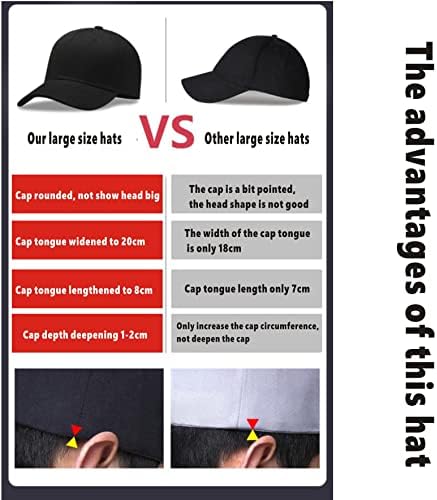 MUNULA Oversize Baseball Cap XXL Big Head Hats for Men Large Head Hats ...