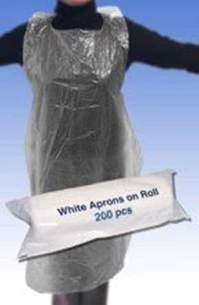 White Disposable Aprons - Roll of 200 : Amazon.co.uk: Fashion