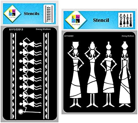 SWAGSTATION Tribal Dance Stencil Border - African Tribal Art Stencils ...