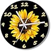 Amazon.com: Yellow Blooming Sunflower - Printed Sunflower Wall Clock ...