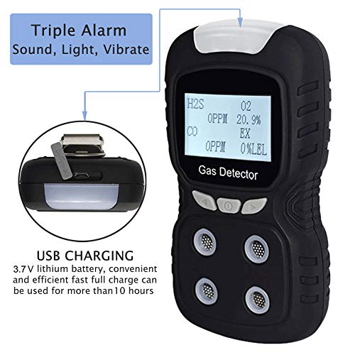 Snapklik.com : Portable Gas Detector Gas Clip 4 Gas Monitor Meter ...