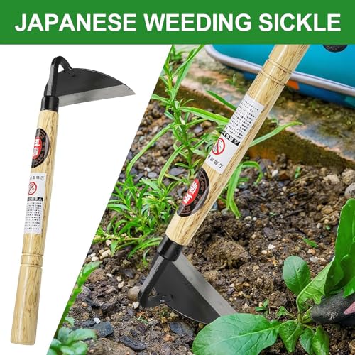 BBASILIYSD Japanese Weeding Sickle,Hand Hoe Weed Remover Tool with ...