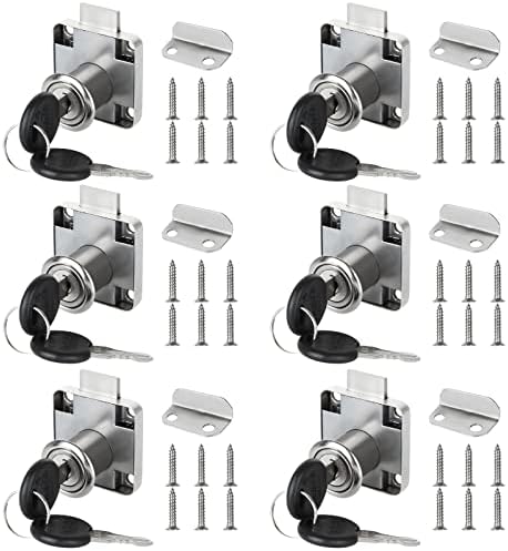 SENENQU 6 Sets 22mm Zinc Alloy Cam Locks, Cylinder Security Cupboard ...