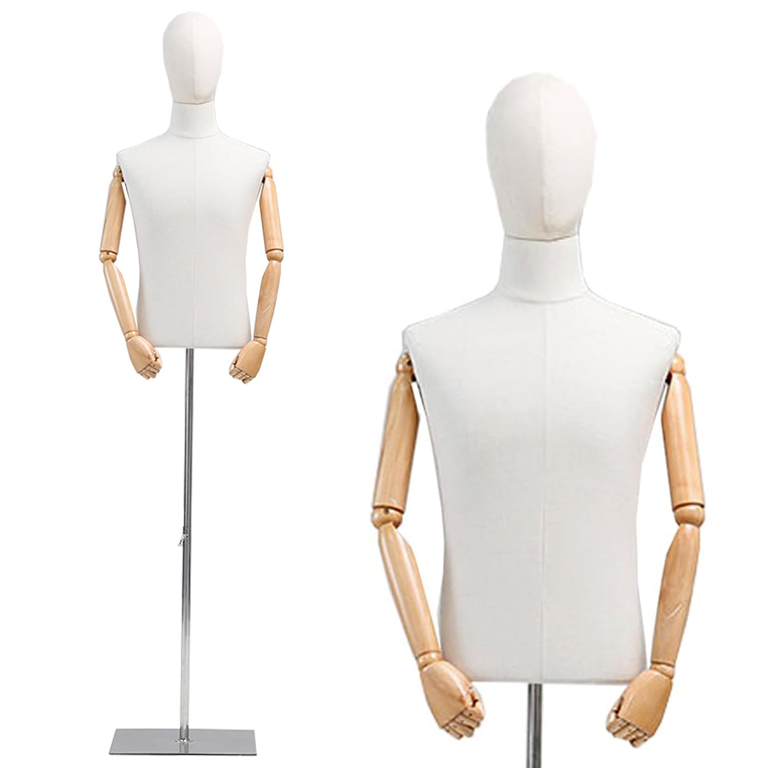 Buy Adjustable Dress Form Mannequin with Wooden Arms, Trousers Rack ...