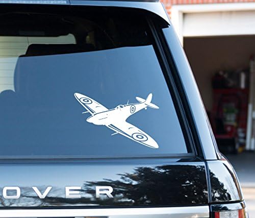 Spitfire Silhouette Vinyl Decal Sticker 8 inch Wide (White) : Amazon.co ...