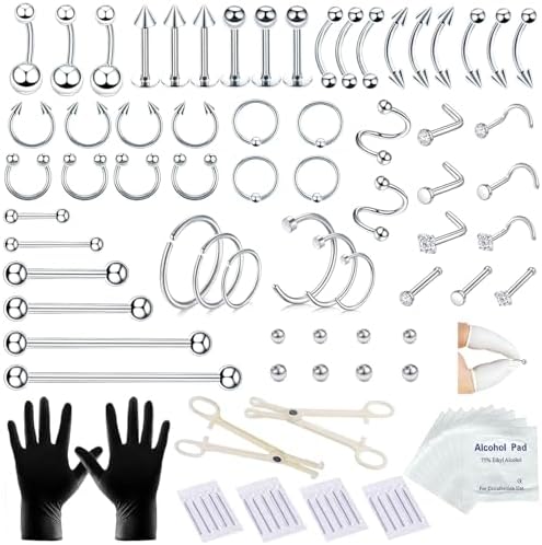 Amazon.com: A-minusone 98PCS Piercing Kit for All Body Piercings ...