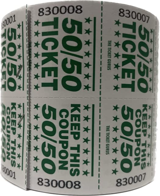 Buy 50/50 Marquee Raffle Tickets - 1000/Roll Easy Read Series (Easy ...