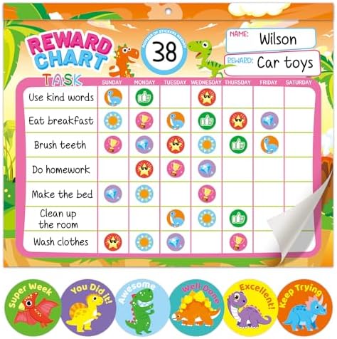 Sticker Chart For Children Behaviour Pad With 20 Reward Charts For Kids ...