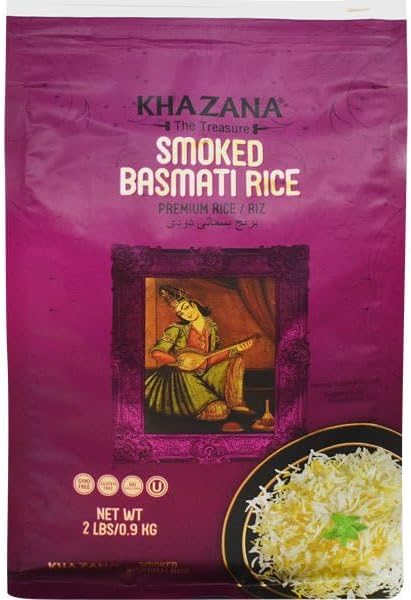 Amazon.com : Khazana Authentic Smoked Basmati Rice - 2lb Resealable Bag ...