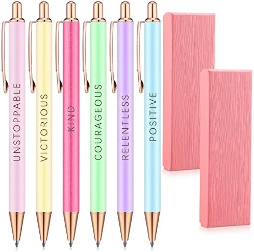 Outus 6 Pcs Christmas Fancy Pens for Women Motivational Cute Pens Boss ...