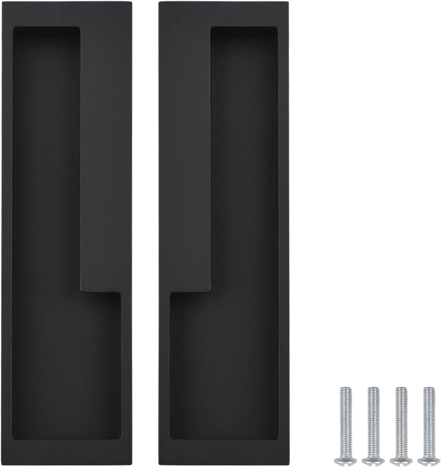 Emtek, Modern Rectangular, Flush Pull, 1-3/4" x 6", Flat Black - Amazon.com