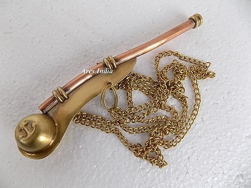 Amazon.com: Antique Color Brass Nautical Boatswain Whistle Bosun Call ...