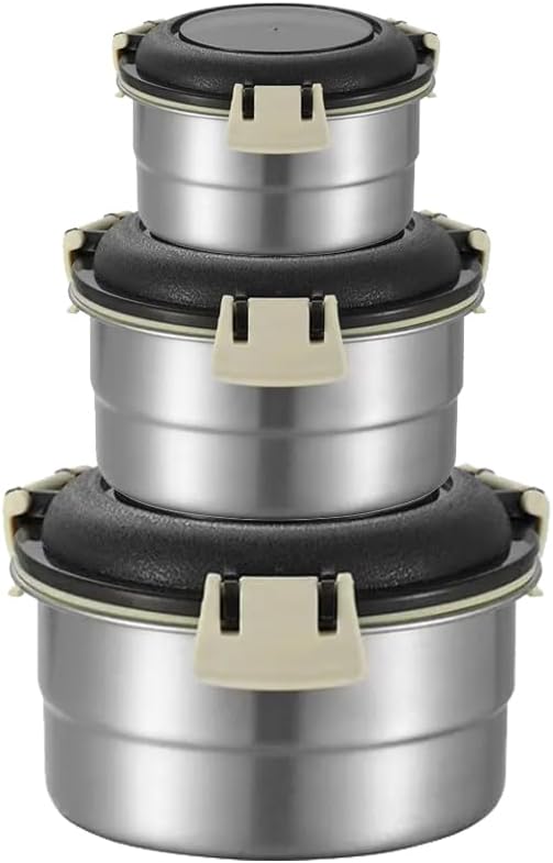 Amazon.com: Owlgift 304 Stainless Steel Food Storage Containers Set of ...