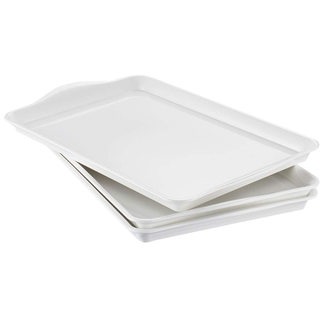 Amazon.com: i BKGOO White Melamine Tray,Set of 3 Large Rectangular ...