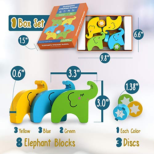 Wooden Stacking Game Balance Blocks - Elephant Building Blocks, Fine ...