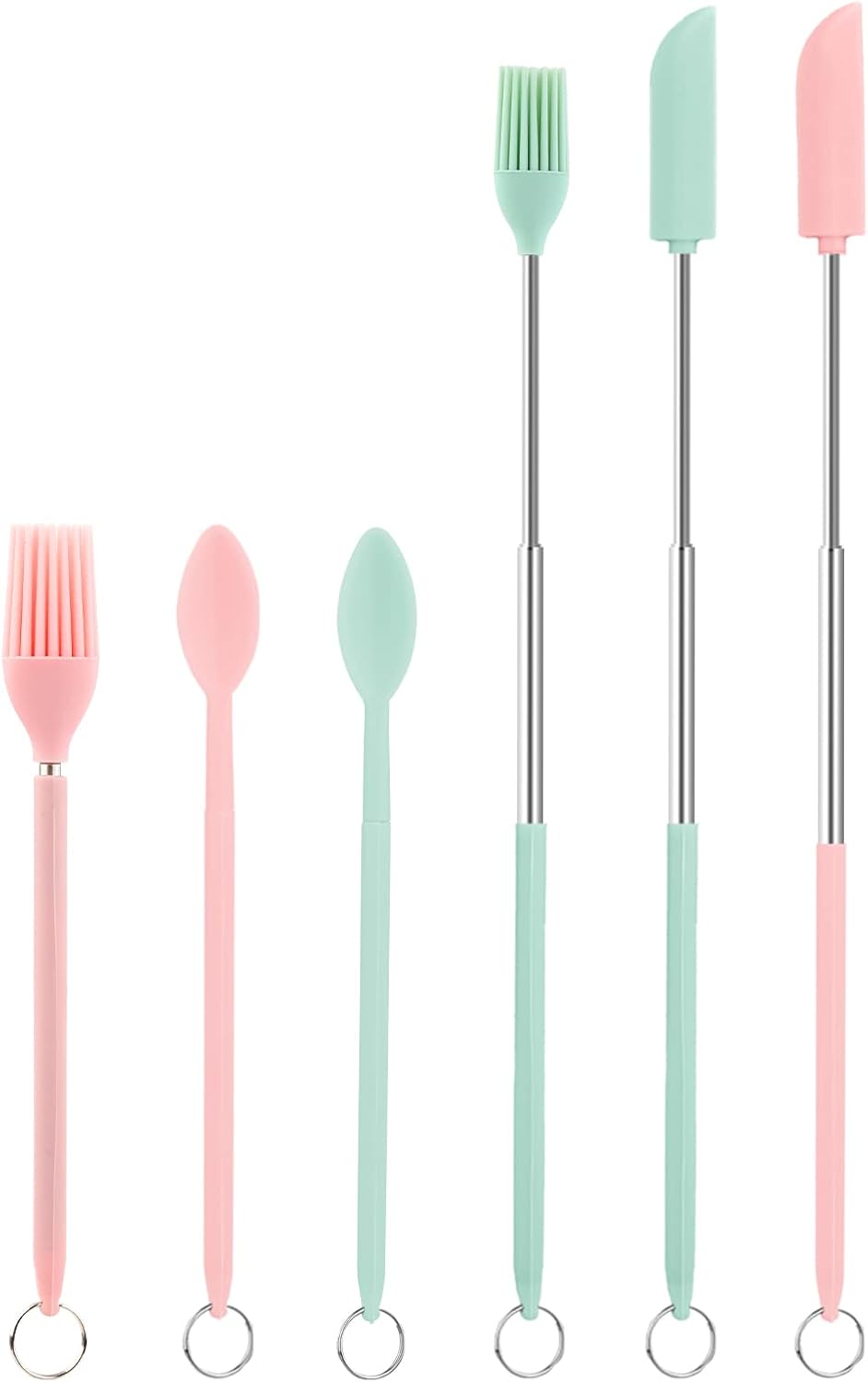 Telescoping Spatula and Spoon, 2pcs Mini Spatulas 2pcs Telescoping ...