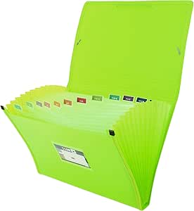 Amazon.com : Grafoplás 2963421. Bellows Folder, Green, Folio, 13 ...