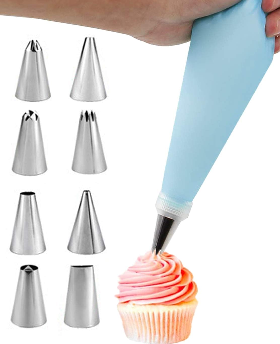 Cécoa Poche à Douille Ampoule Silicone 3 Douilles Inox Idéale