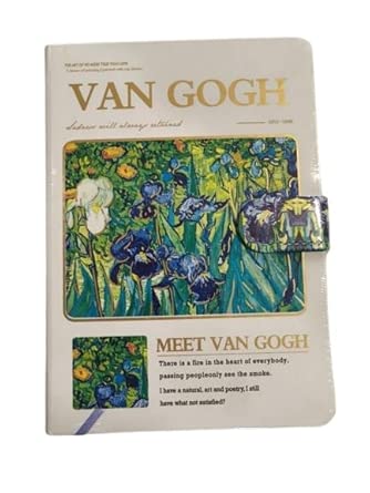 Libreta Pasta Dura Van Gogh, Lirios, con Broche Magnético y Hojas ...