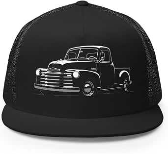1953 Chevy 3100 Pickup Hat – Vintage Classic Truck Silhouette Trucker ...