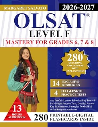 Amazon.com: OLSAT Level F Mastery for Grades 6, 7 & 8: Ace the Otis ...