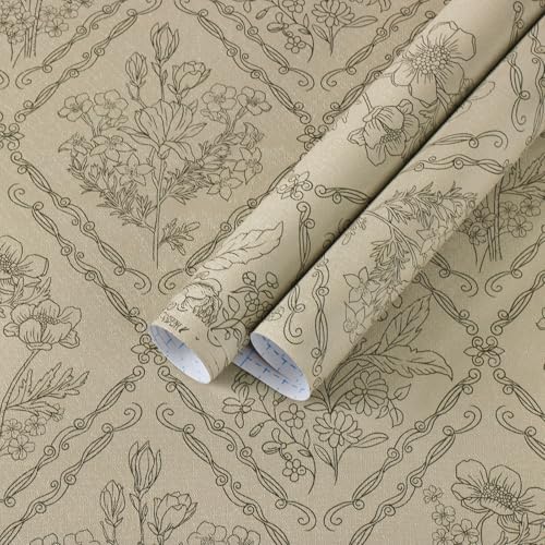 Kitico Peel and Stick Wallpaper Vintage Bohemian Wallpaper Brown ...