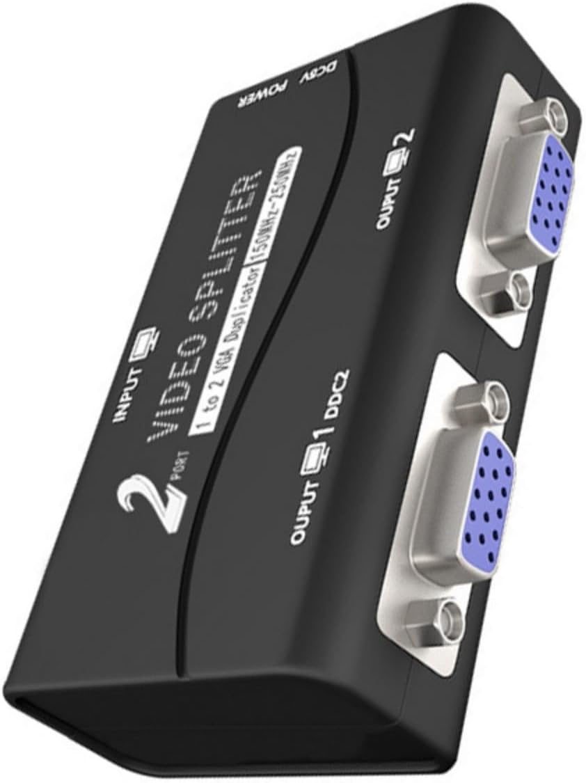 VGA Splitter Duplicator for 1 to 2 VGA Projector and LCD has power ...