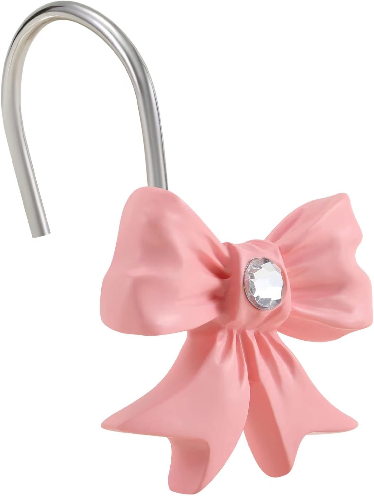Amazon.com: Gracelife 12PCS Decorative Shower Curtain Hooks, Pink Bow ...