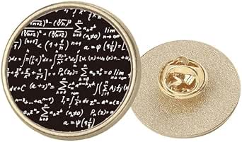 Summarize - Broche de metal redondo con fórmulas matemáticas, Mediano ...