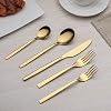 Berglander 20 Piece Titanium Gold Plated Stainless Steel Flatware Set ...