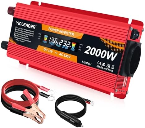 Power inverter 12V 220V 850W /2000W convertitore di tensione con display LCD 2 USB : Amazon.it ...