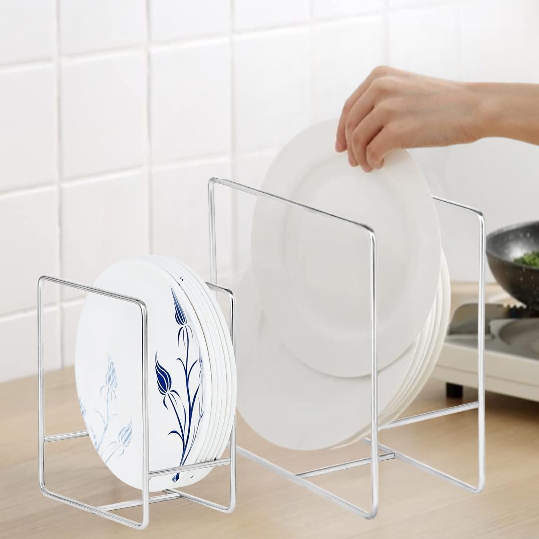 Everline - Square Plate Rack/Dish Stand/Utensil Rack/Lid Holder For ...