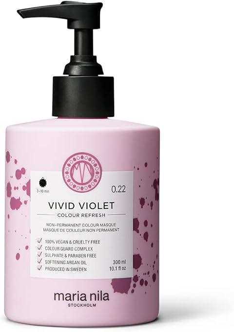 Maria Nila Colour Refresh, Vivid Violet 300 ml, Purple Hair Mask, Semi ...
