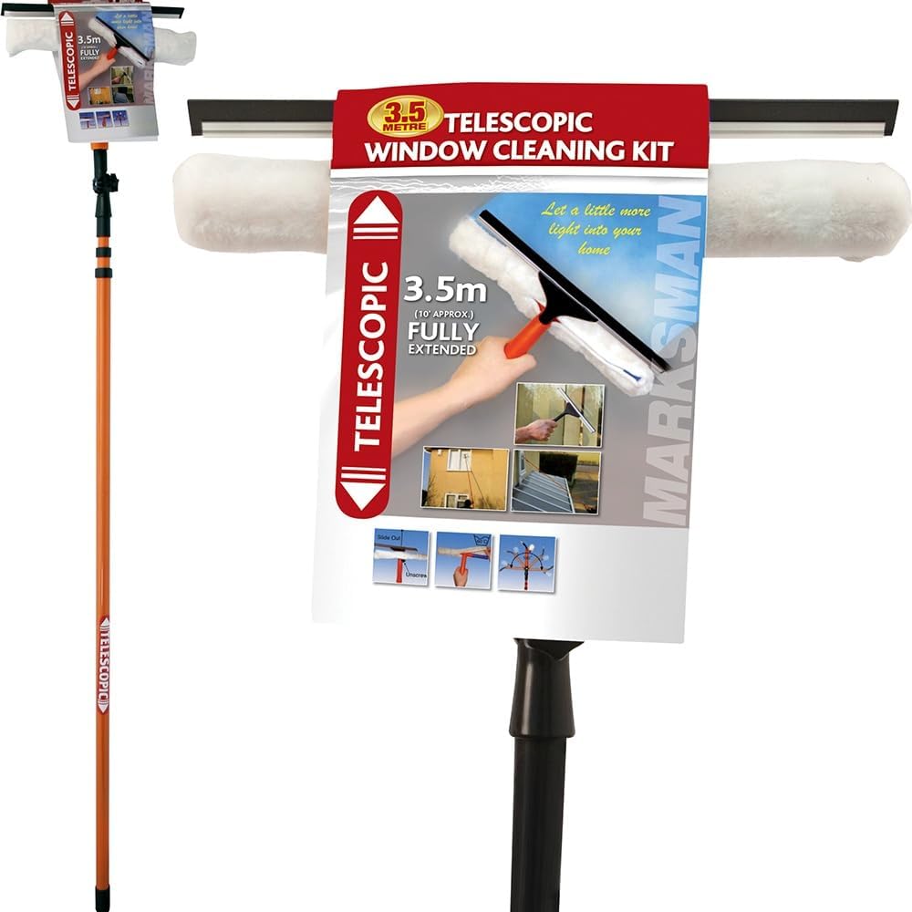 3.5 Metre Telescopic Extending Window Cleaner Kit - Window Glass ...