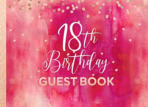 Amazon.com: 18th Birthday Guest Book: Guestbook For Girls Women - Pink ...