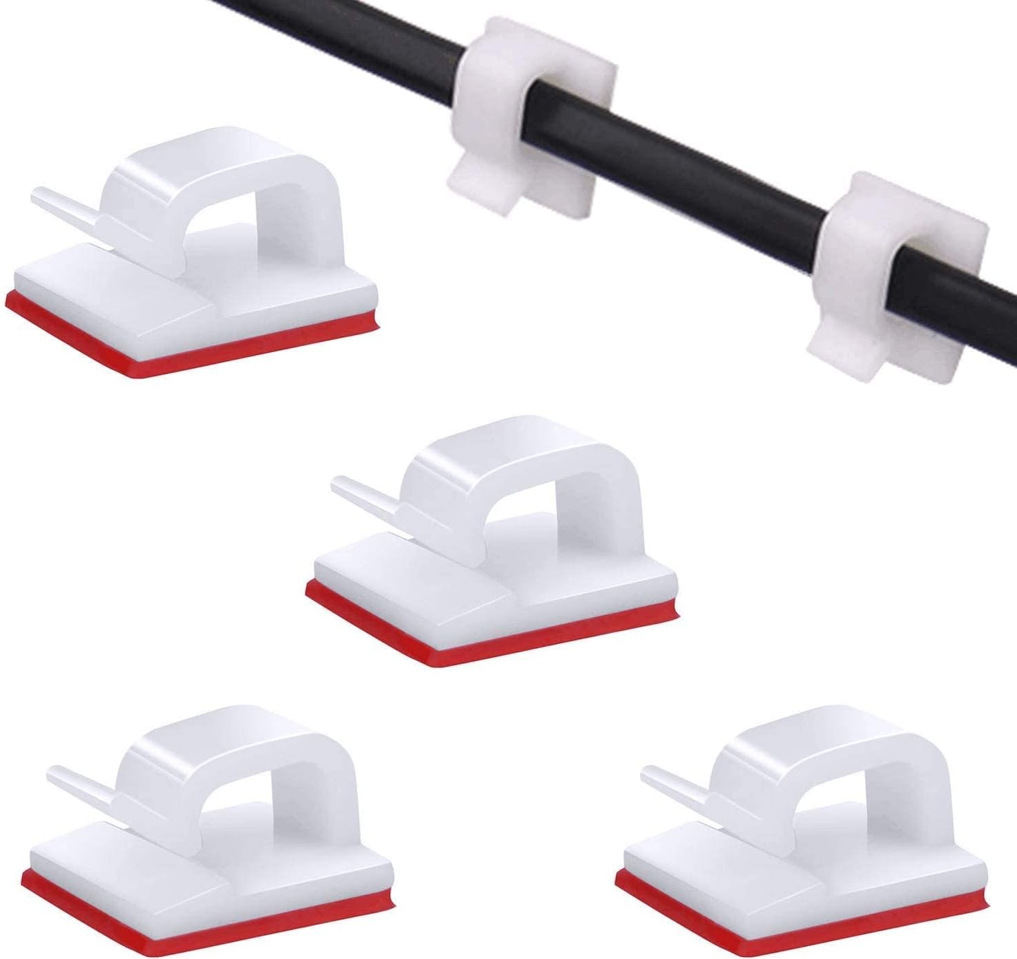 SOULWIT 50 Pcs Self Adhesive Cable Management Clips, Cable Organizers ...