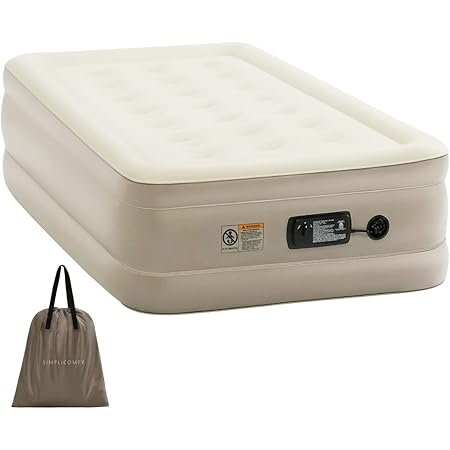 Amazon.com: Simpli Comfy EZ Bed Twin Self-Inflating Air Mattress with Built-in Frame, Pump and ...