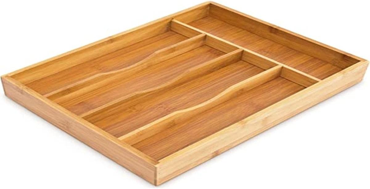 Relaxdays Besteckkasten HxBxT: ca. 4,5 x 25,5 x 34 cm Besteckbox aus ...