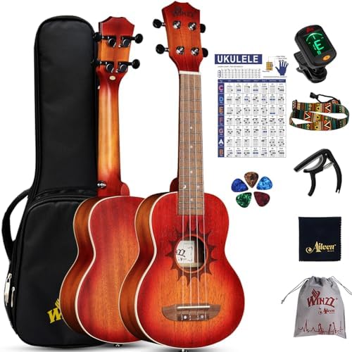 Winzz Ukulele Soprano for Adults Beginners, 21 inch Mahogany Ukulele ...