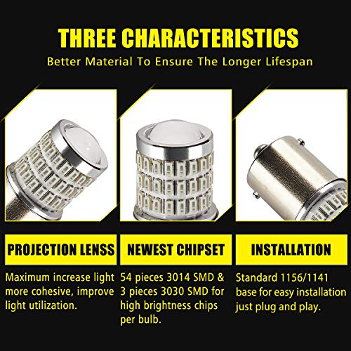 Snapklik.com : AUXLIGHT 1156 BA15S 1003 1141 7506 1156A LED Strobe ...