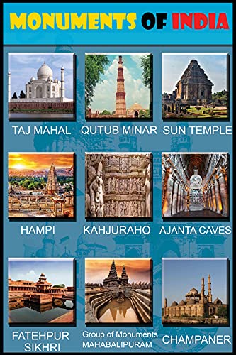 Educational Sticker Poster|Monuments of India Wall Poster|Educational ...