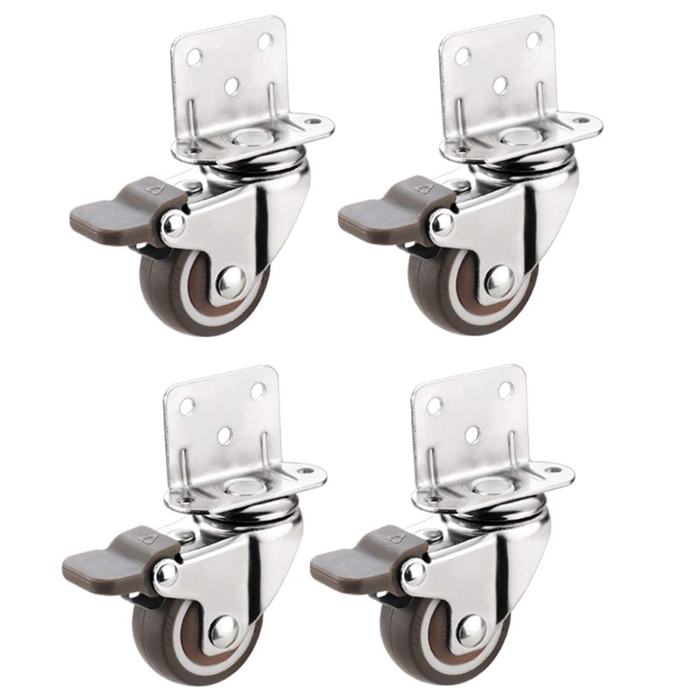 NFLOBD 4 Small Castor Wheels 25mm,with Screws Heavy Duty Castors Swivel ...